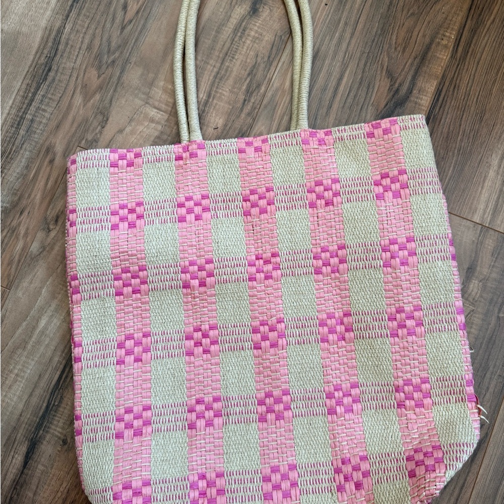 A New Day Target Pink And Cream Woven Oversized Tote … - Gem